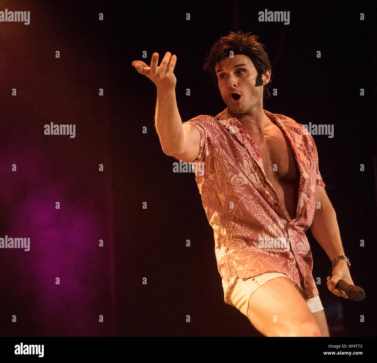 Elvis fans and tribute performers attend the 2017 Porthcawl Elvis ...