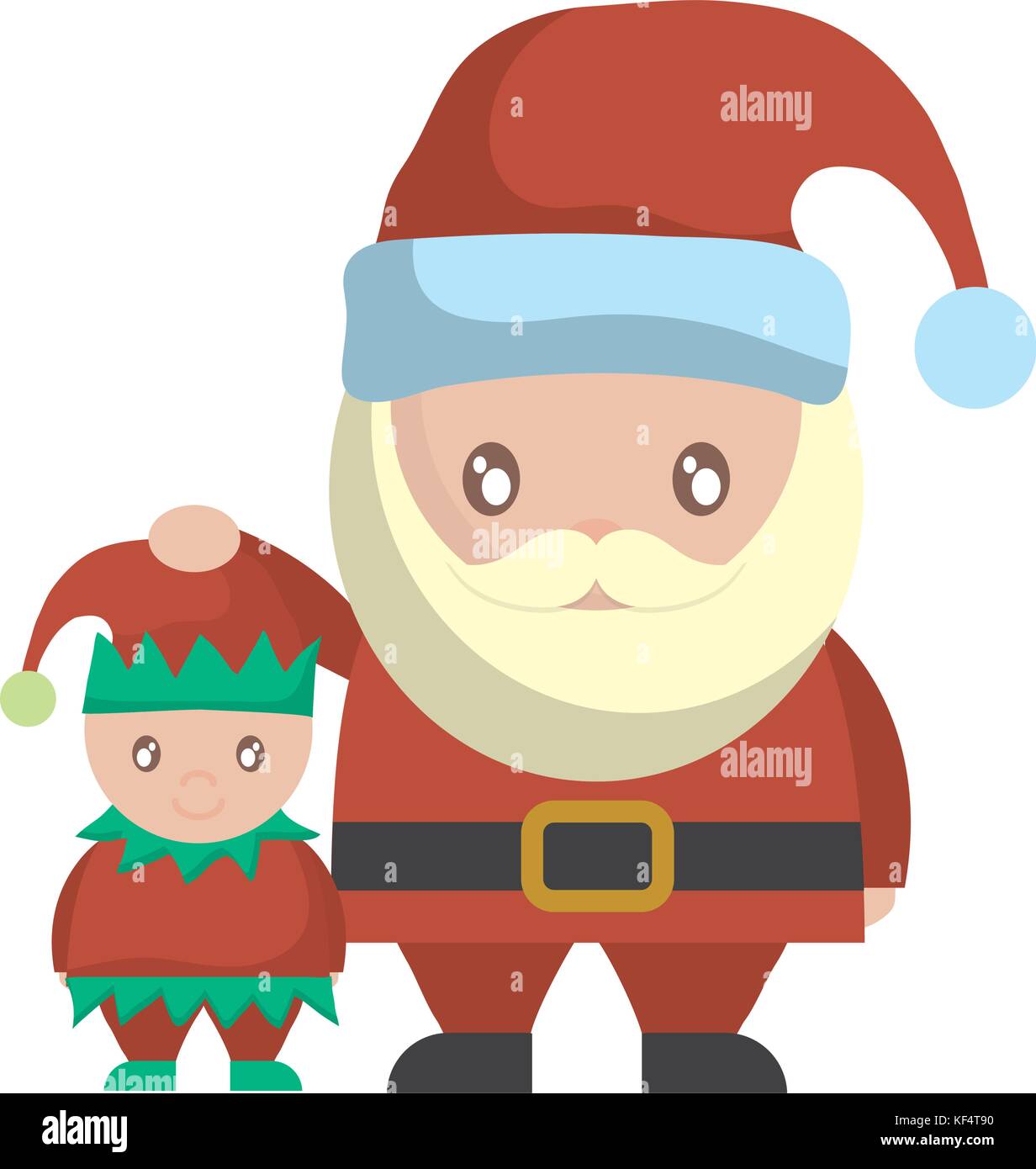 santa claus and santa helper icon over white background vector ...