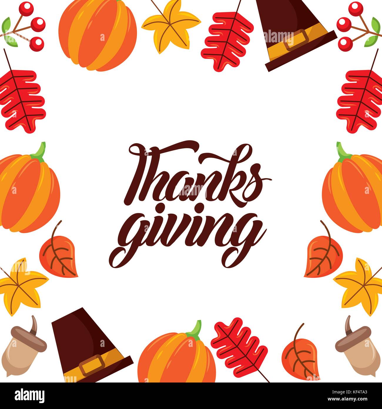 thanksgiving day greeting banner or poster traditional design Stock ...