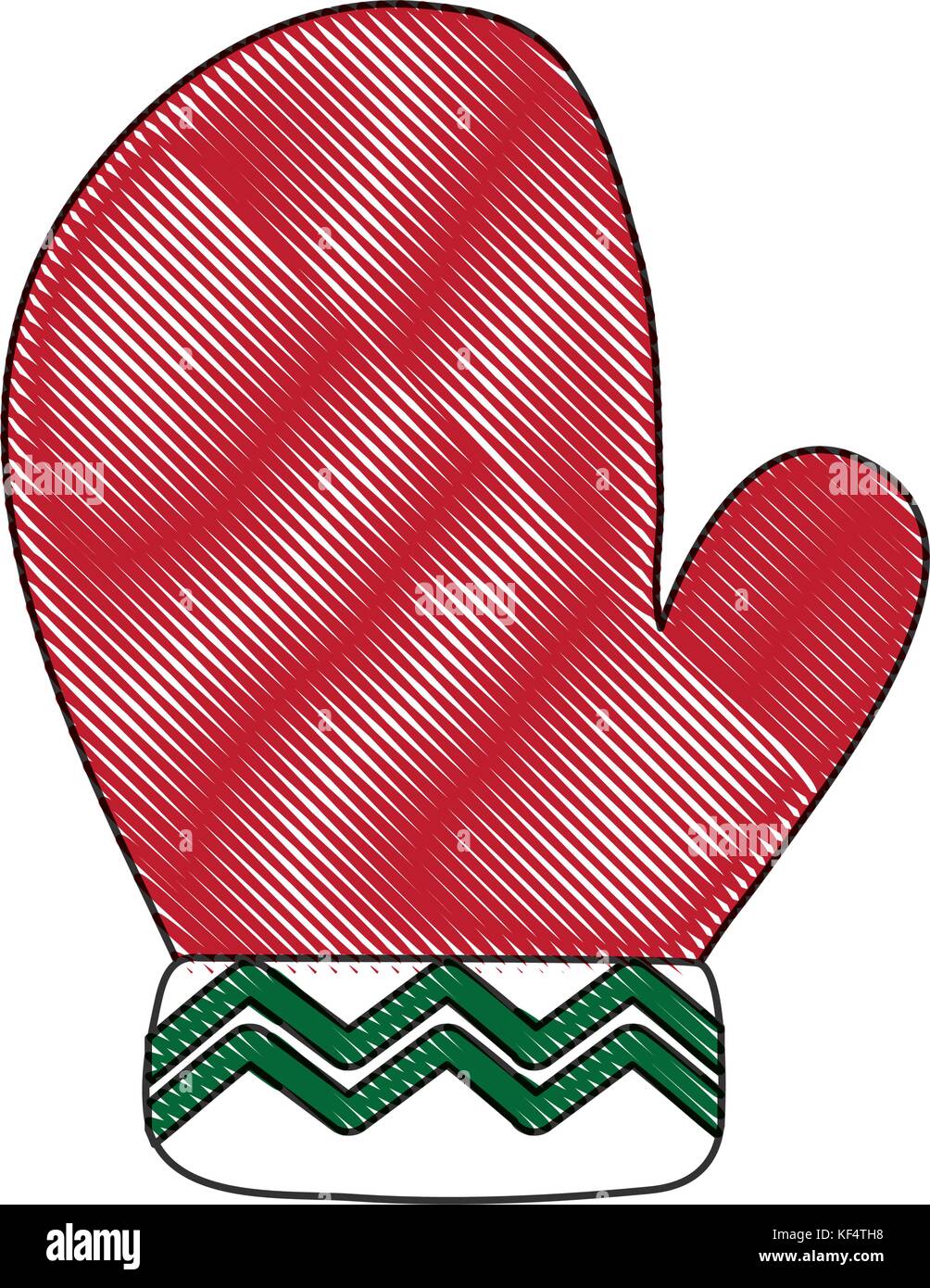 christmas glove icon over white background vector illustration Stock ...