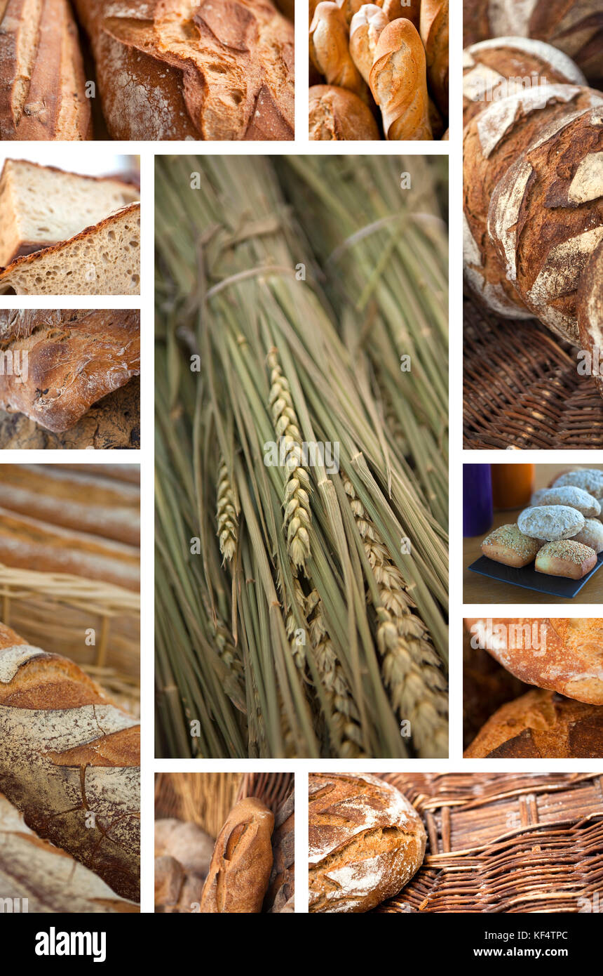 Collage of various bread and French bakeries Stock Photo - Alamy