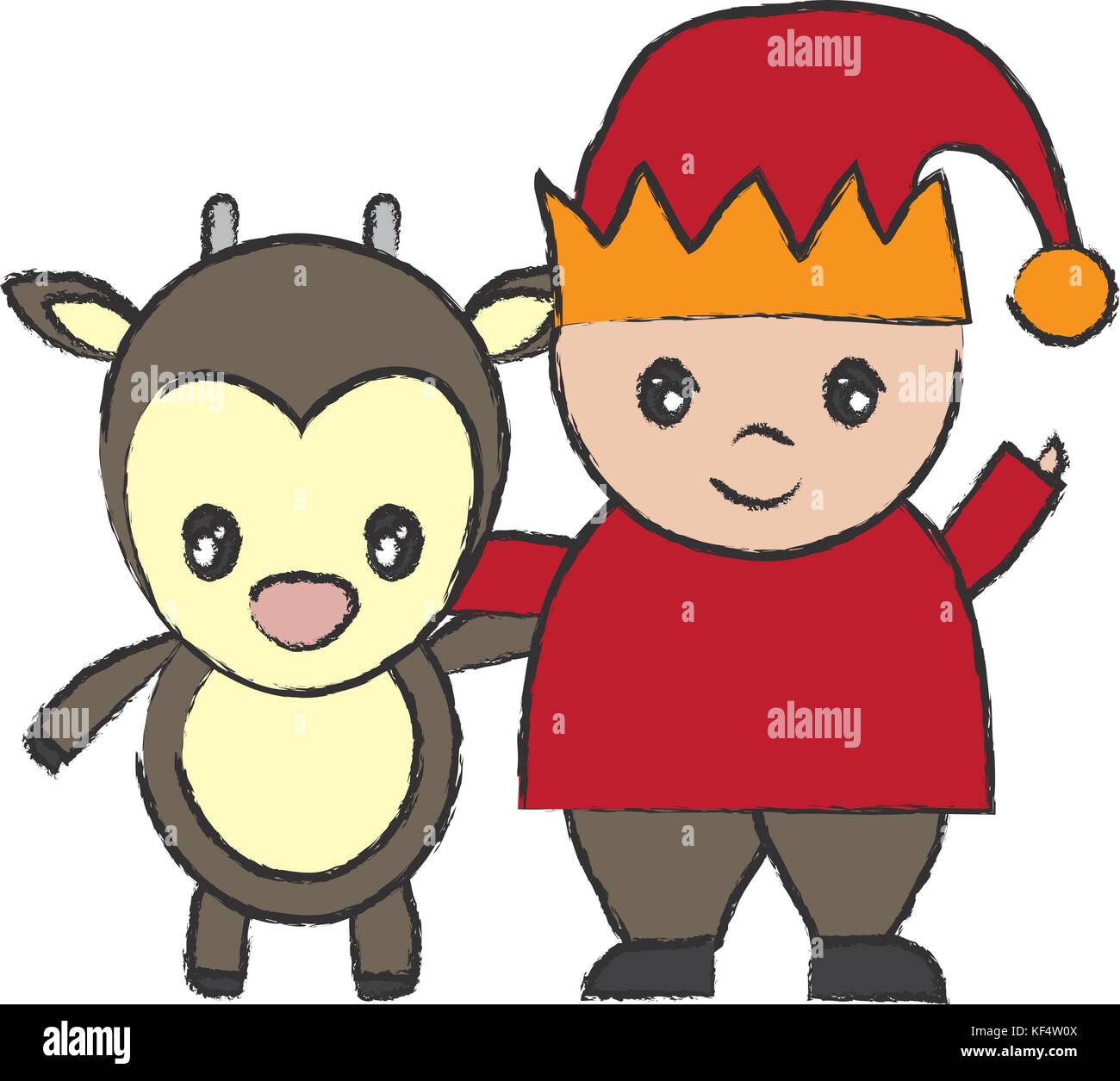 santa helper icon over white background vector illustration Stock ...