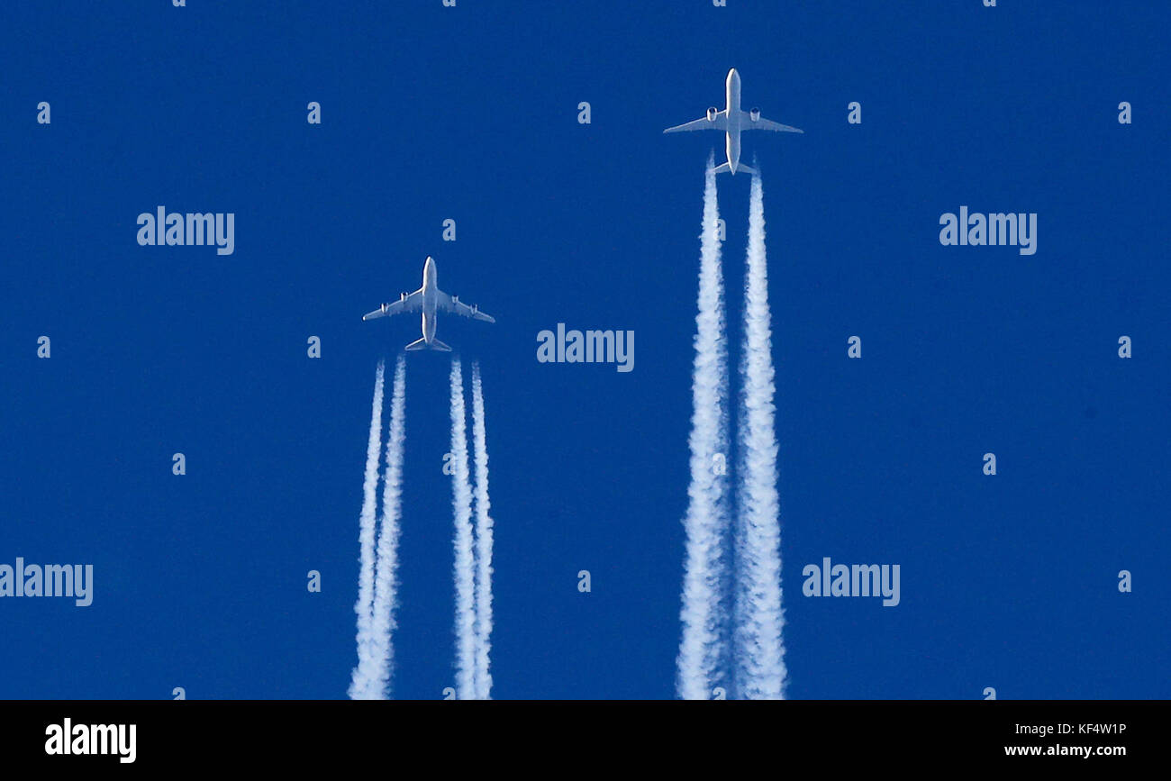Pic 2 of 4, showing two passenger aircraft appearing to fly in ...