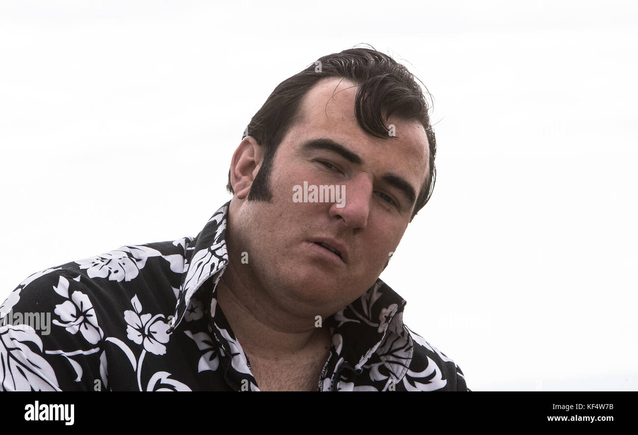 Elvis fans and tribute performers attend the 2017 Porthcawl Elvis ...