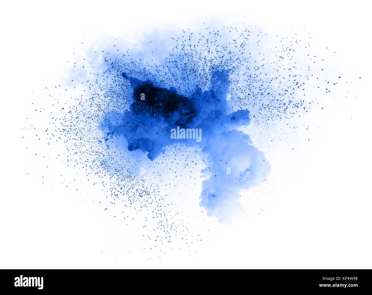 Blue explosion isolated on white background. Toxic gas detonation Stock ...