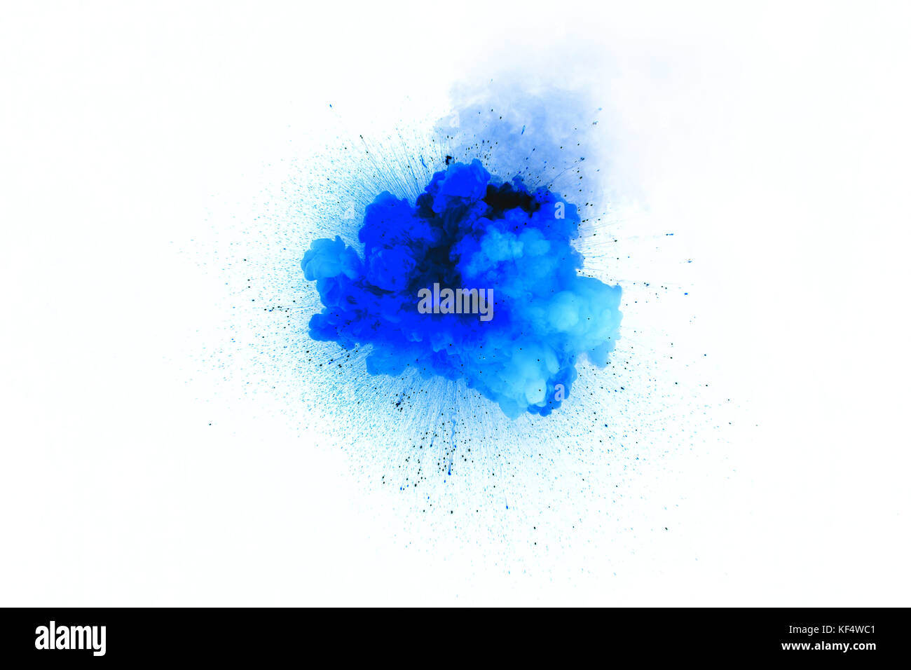 Blue explosion isolated on white background. Toxic gas detonation Stock ...