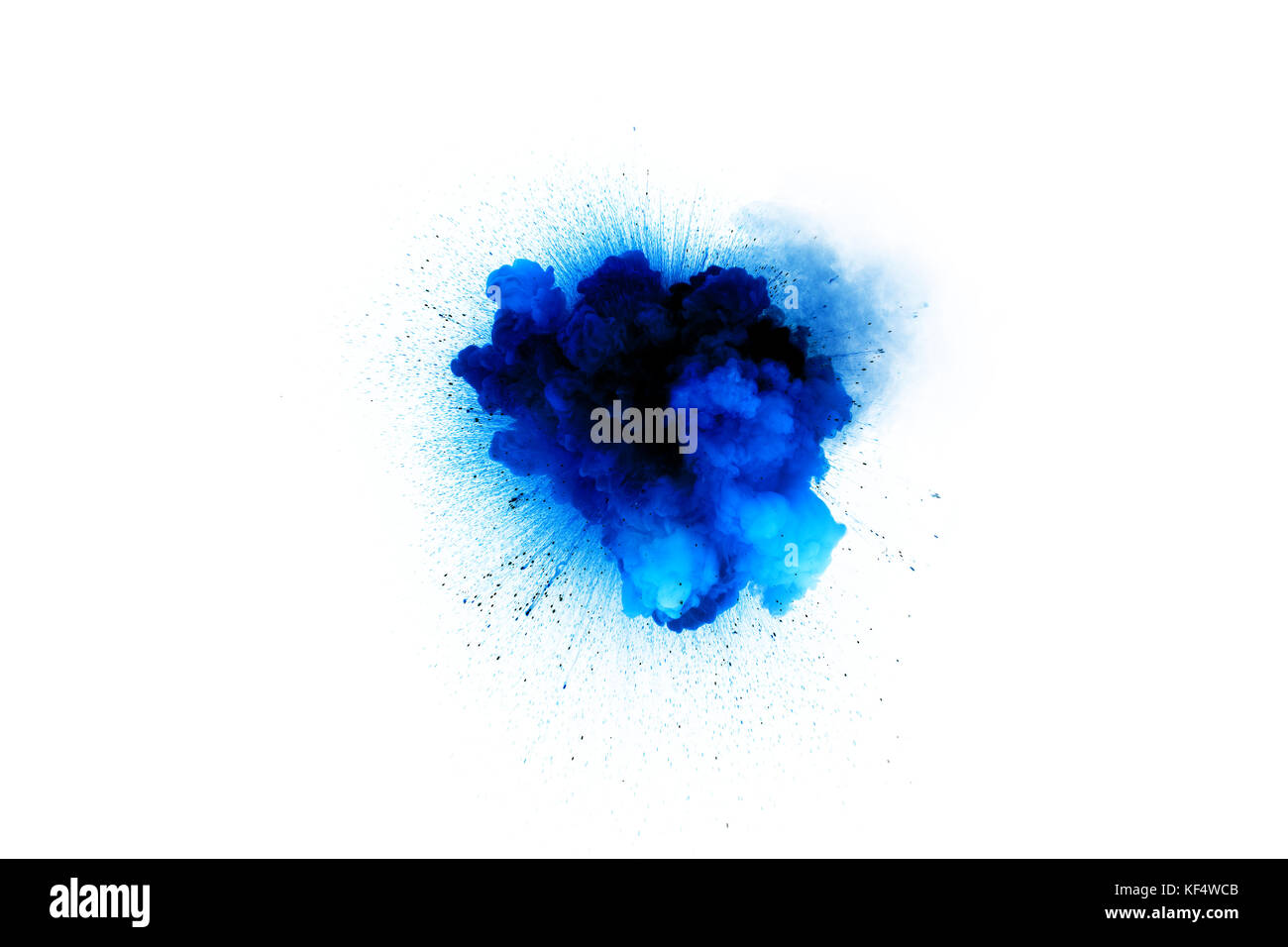 Blue explosion isolated on white background. Toxic gas detonation Stock ...