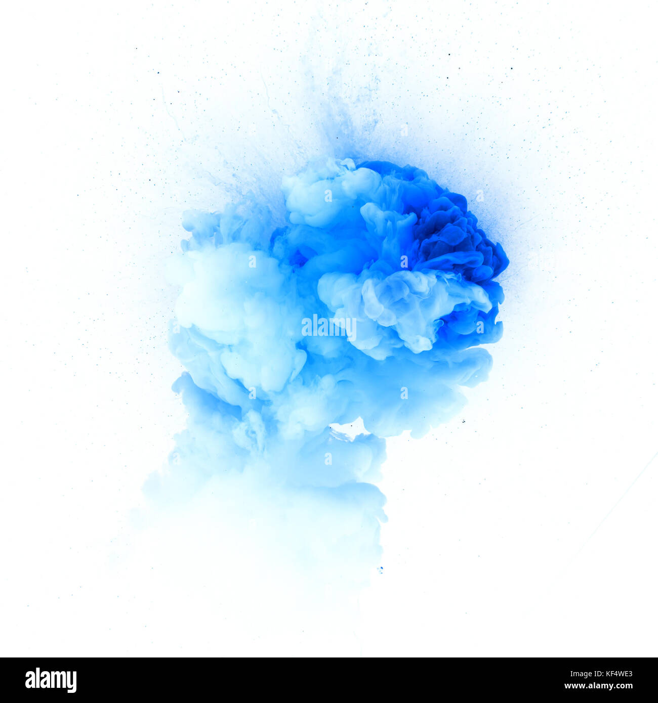 Blue explosion isolated on white background. Toxic gas detonation Stock ...