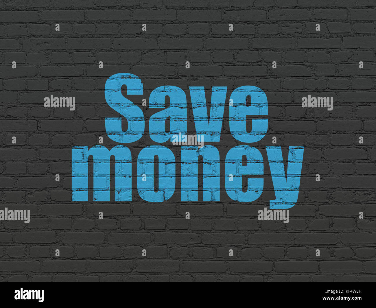 Banking concept: Save Money on wall background Stock Photo - Alamy