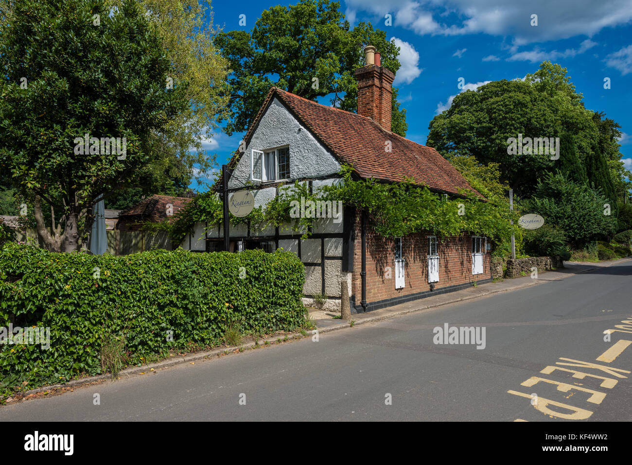 Traditional houses of the village of Shere in the Guildford district of ...