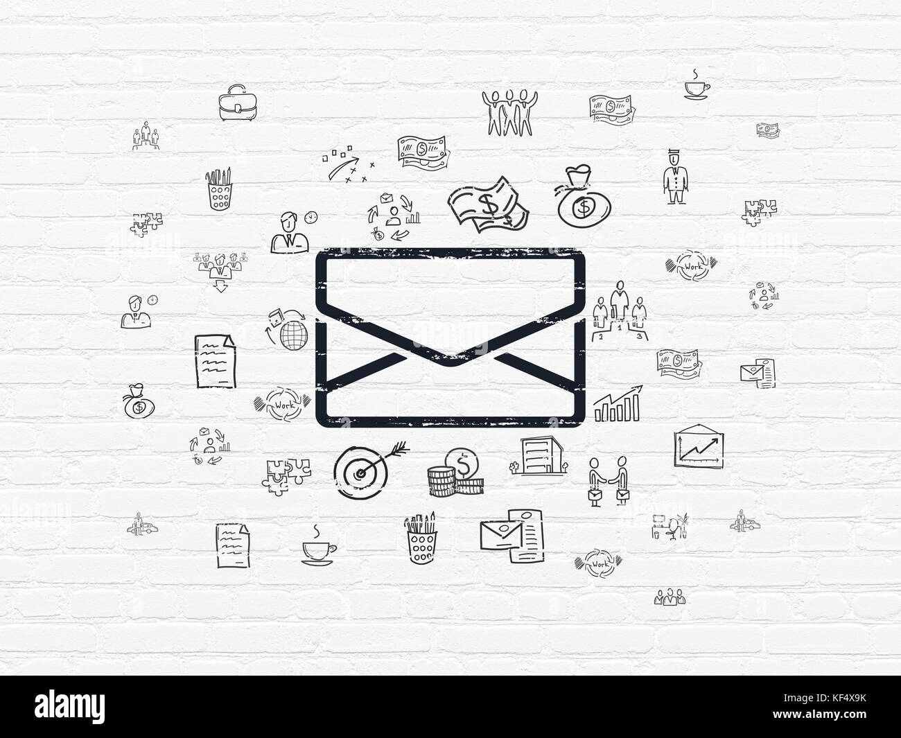Business concept: Email on wall background Stock Photo - Alamy