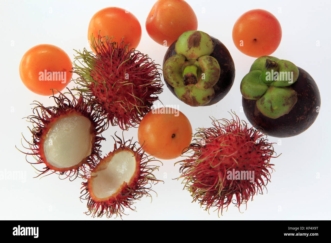 Rambutan, mangosteen, plum, fruits Stock Photo - Alamy