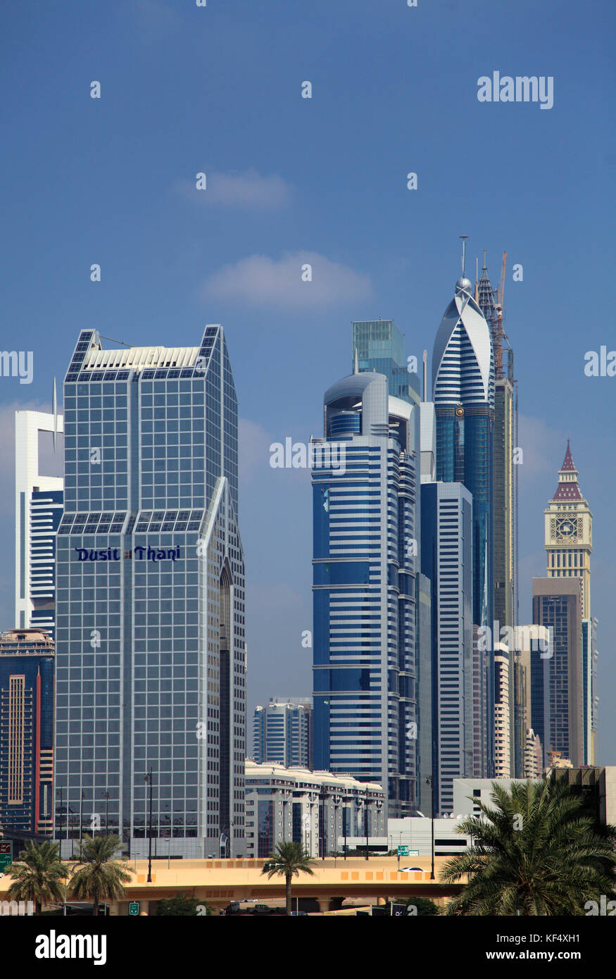 United Arab Emirates, Dubai, Sheikh Zayed Road, skyline, skyscrapers ...