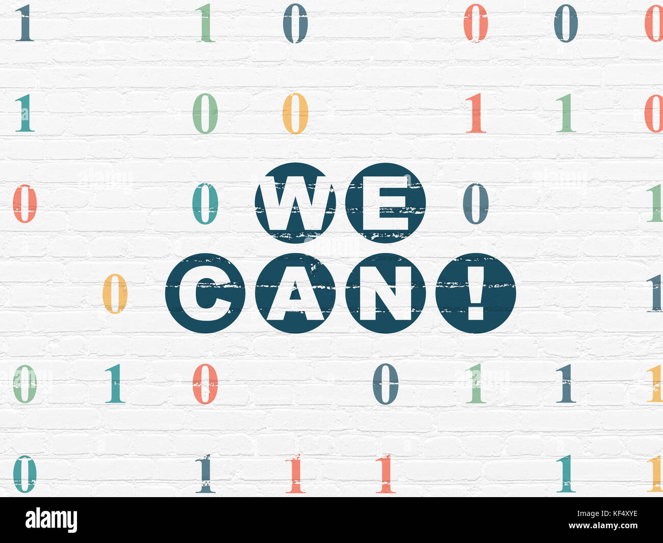 Finance concept: We Can! on wall background Stock Photo - Alamy