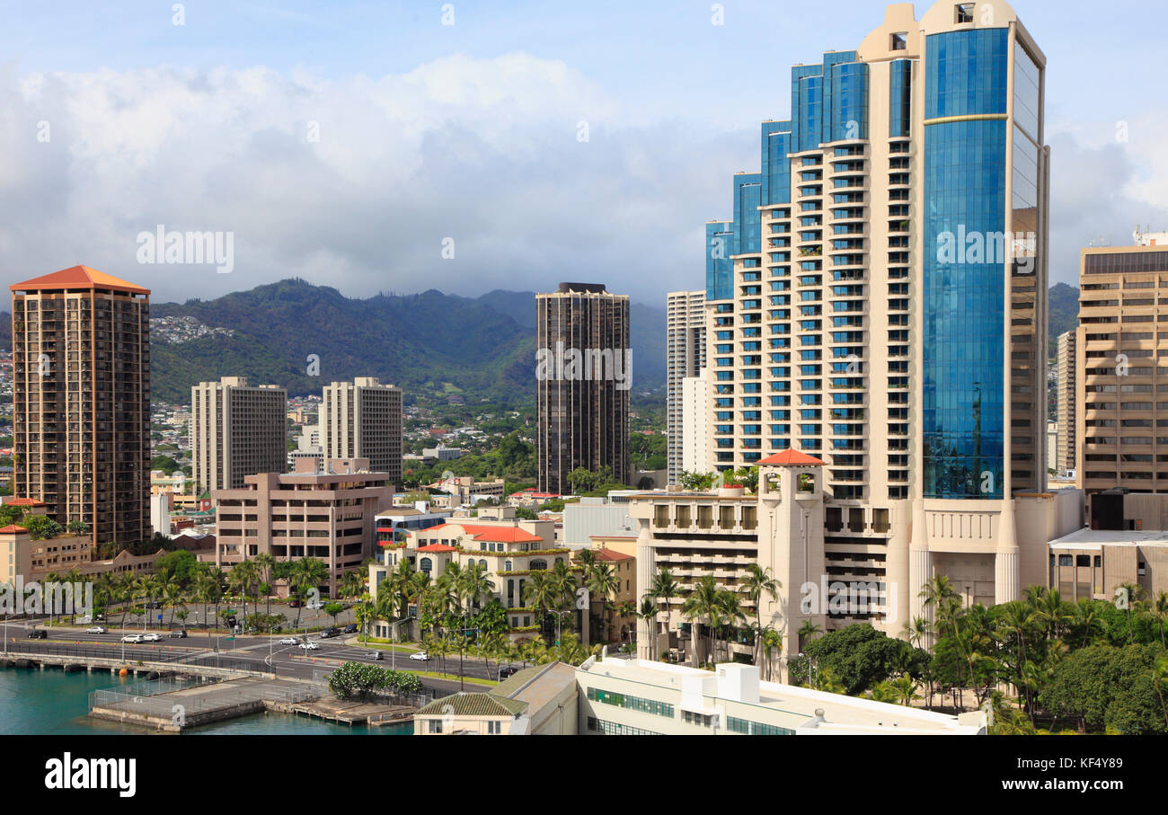 Hawaii, Oahu, Honolulu, skyline, general view Stock Photo - Alamy