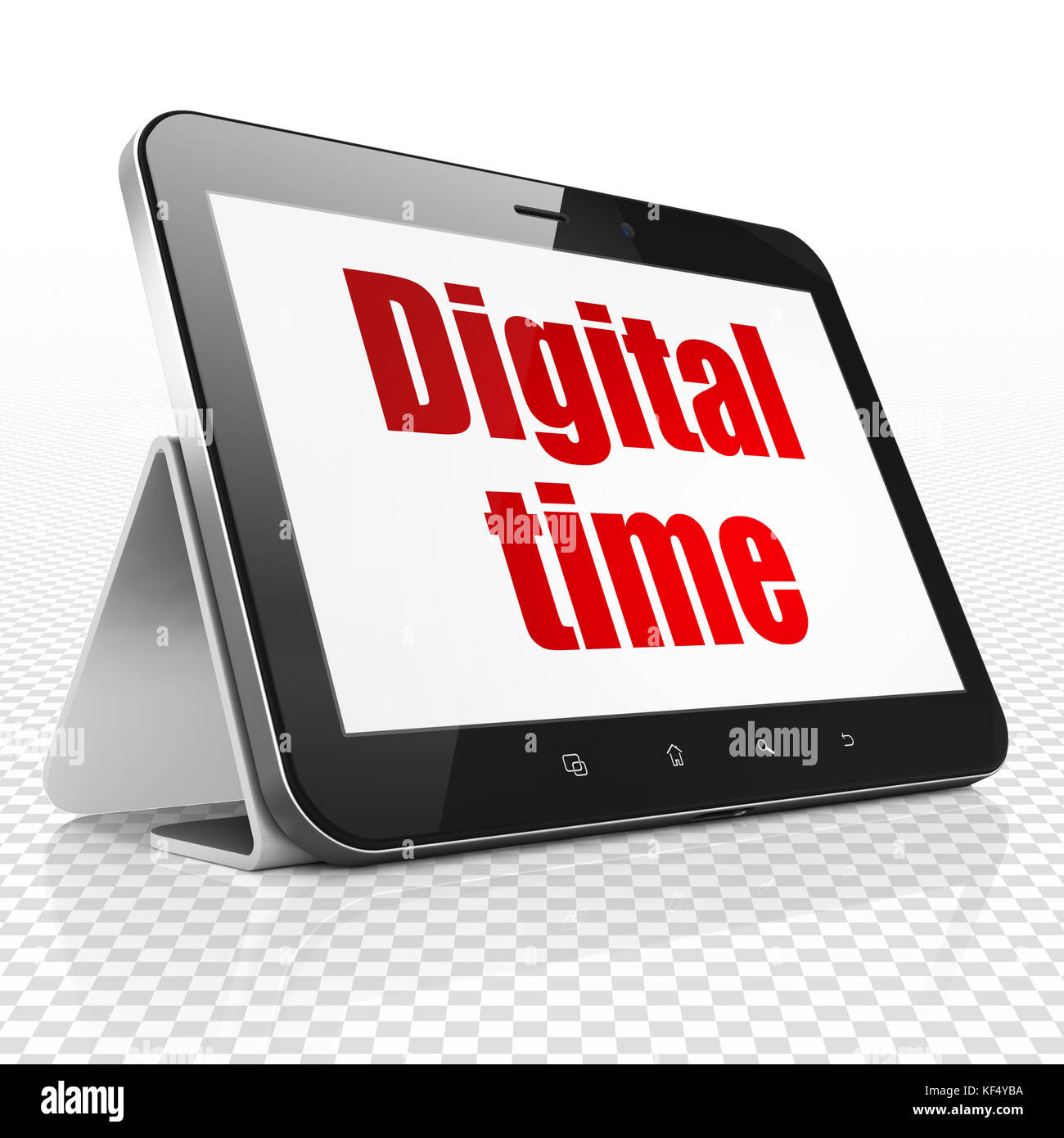 Time concept: Tablet Computer with Digital Time on display Stock Photo ...