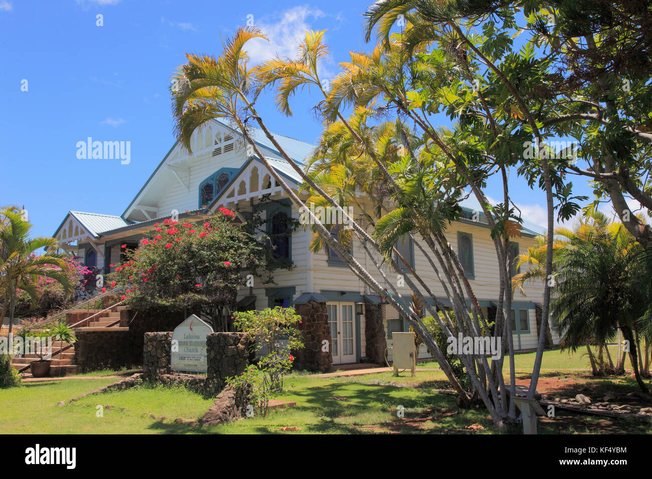 Hawaii, Maui, Lahaina, United Methodist Church Stock Photo - Alamy