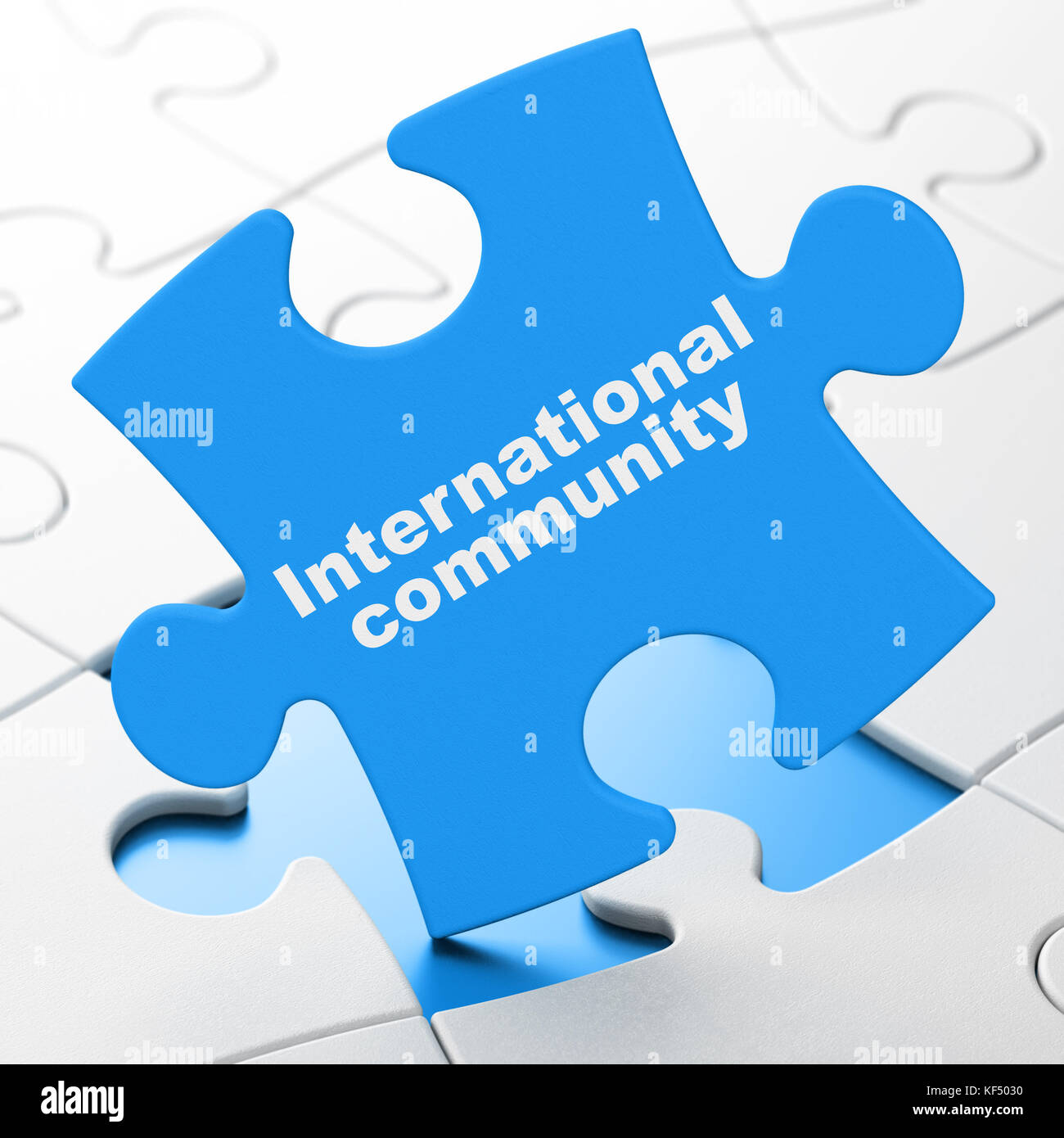 Politics concept: International Community on puzzle background Stock ...