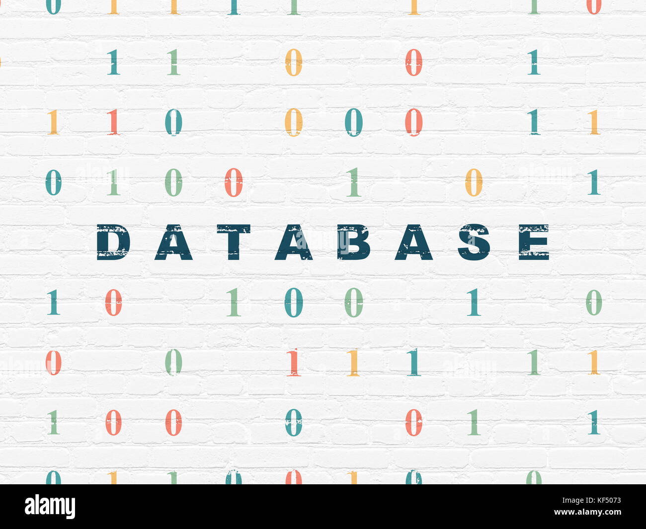 Database concept: Database on wall background Stock Photo - Alamy