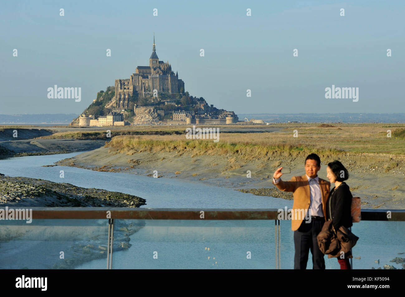 France, Lower Normandy Region, Manche Department, Mont St-Michel seen ...