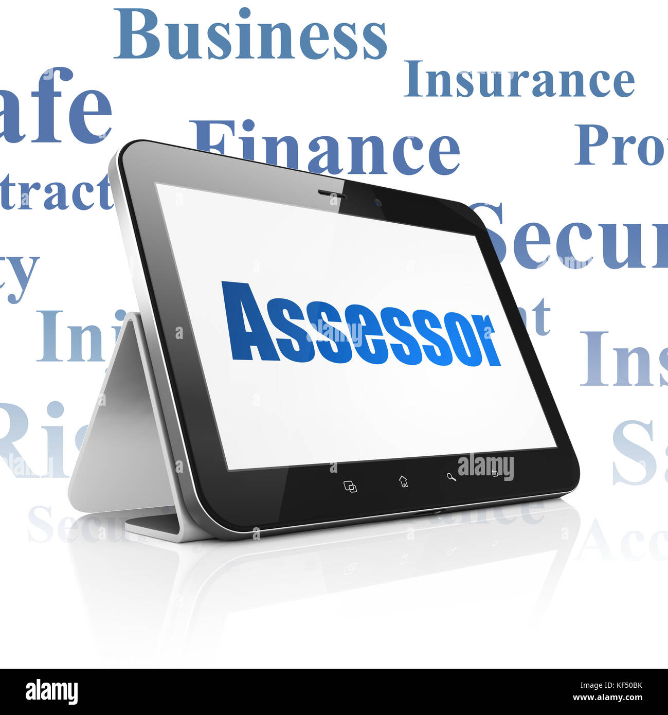Insurance concept: Tablet Computer with Assessor on display Stock Photo ...