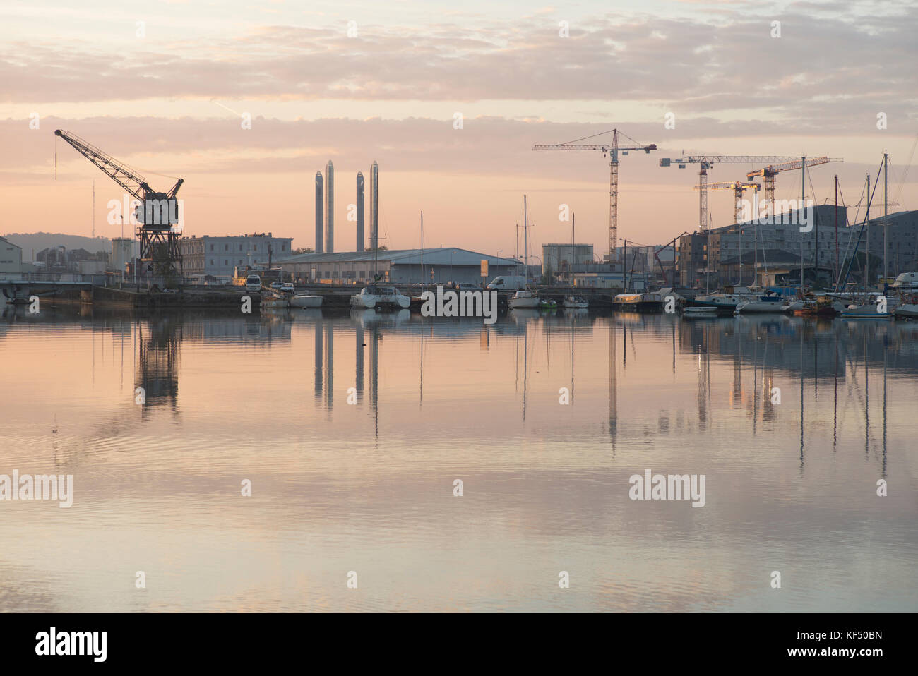 France, South-Western France, Bordeaux, wet dock, Chaban Delmas bridge ...