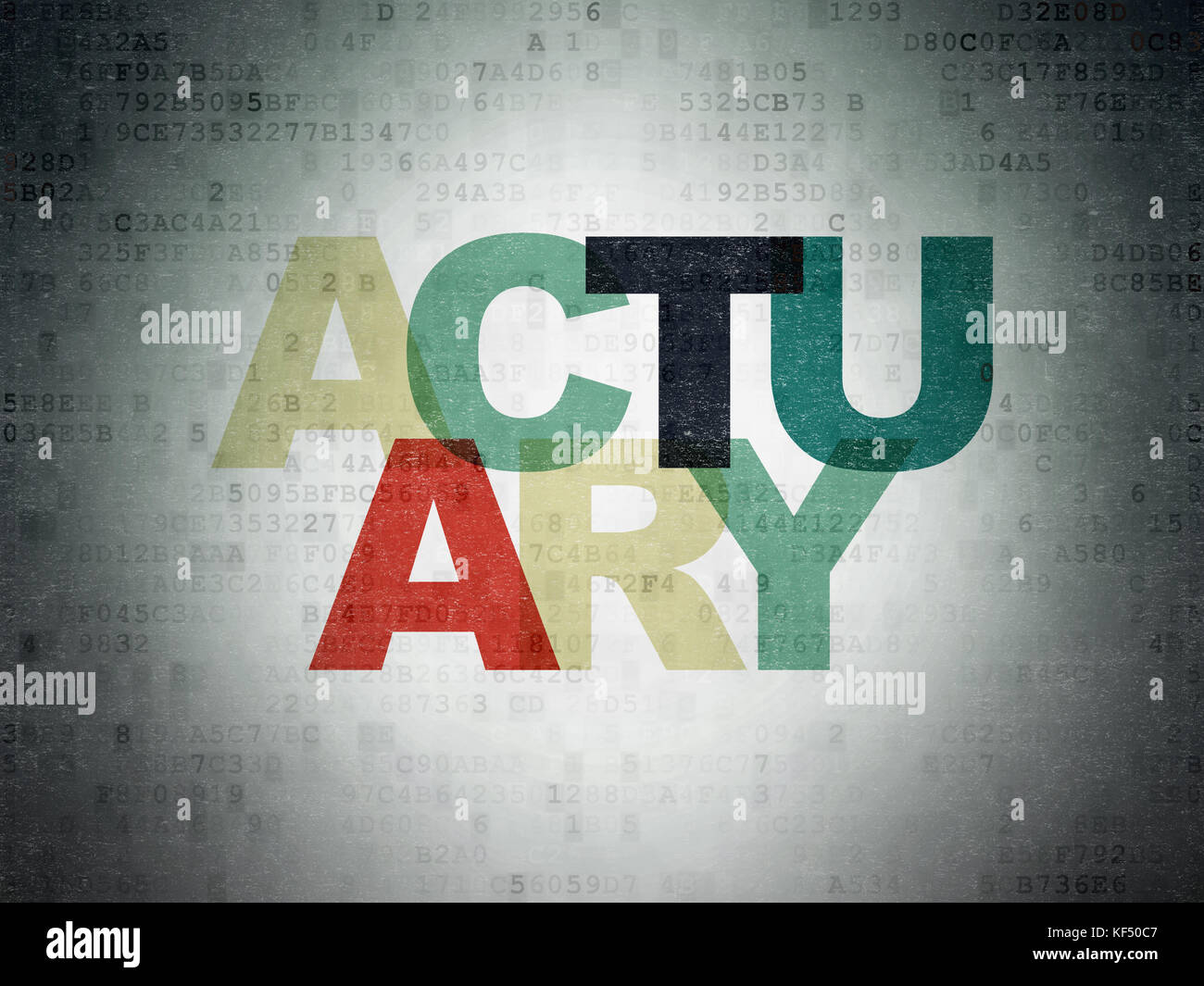 Insurance concept: Actuary on Digital Data Paper background Stock Photo ...