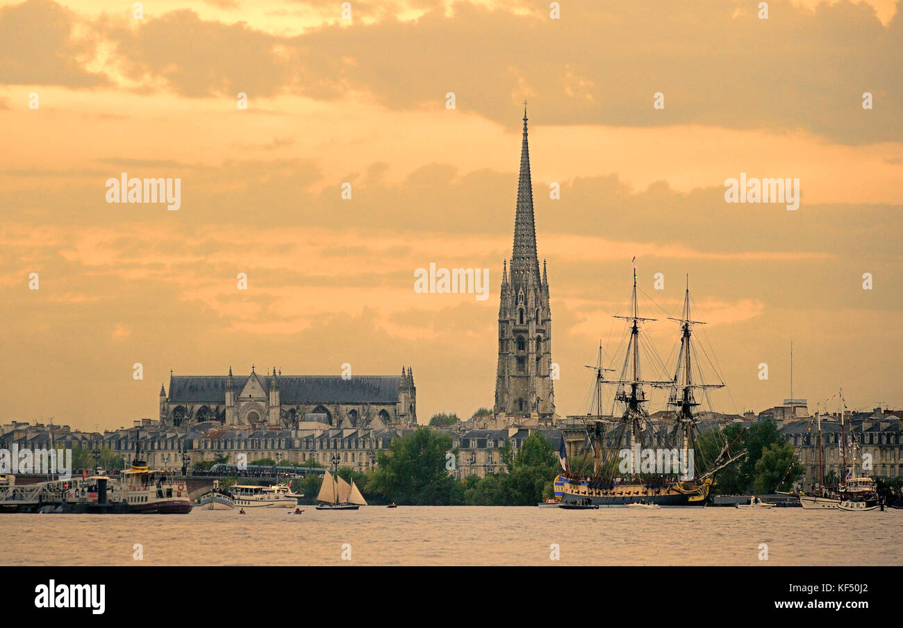 France, South-Western France, Bordeaux, l'Hermione (replica ship of a ...
