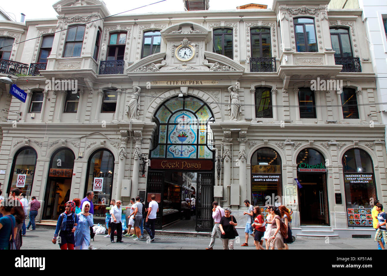 Turkey, Istanbul, Beyoglu district, Istiklal street, flowers passage ...