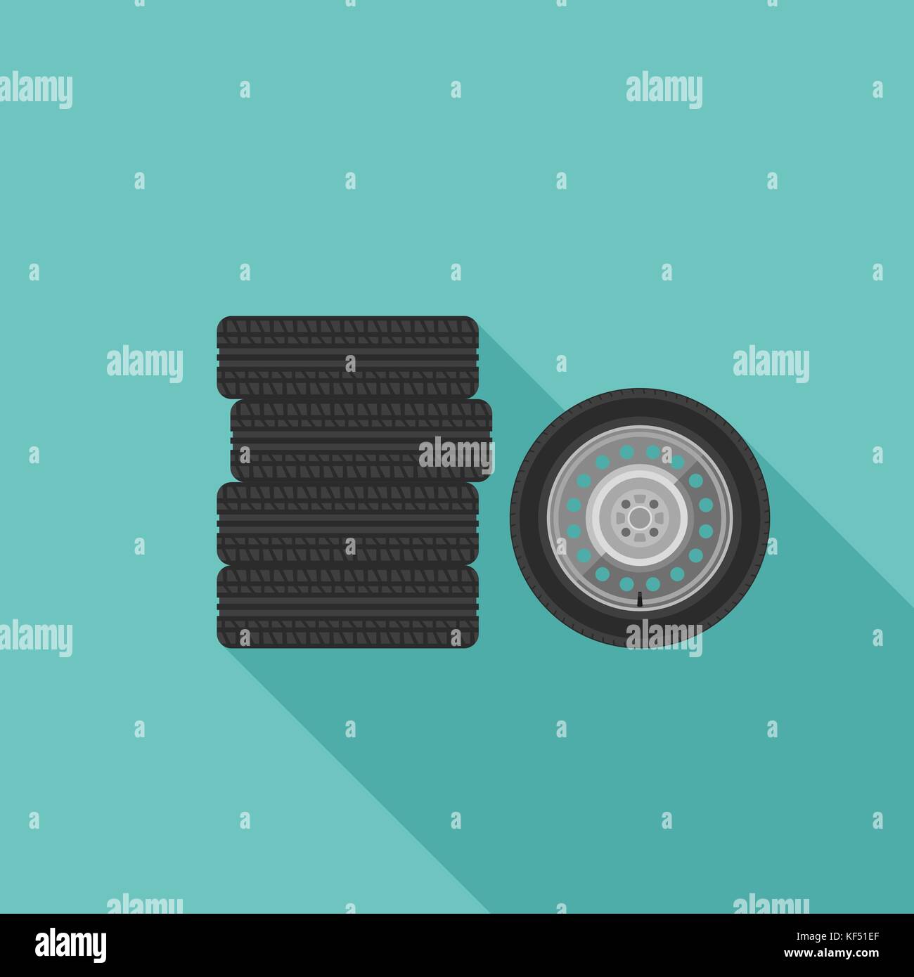 Flat car tire maintenance Stock Vector Images - Alamy