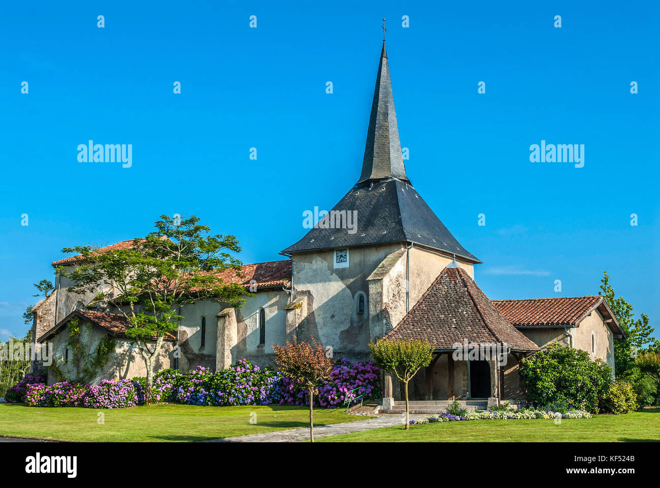 France, Landes, Saint-Paul-en-Born church (Camino de Santiago Stock ...
