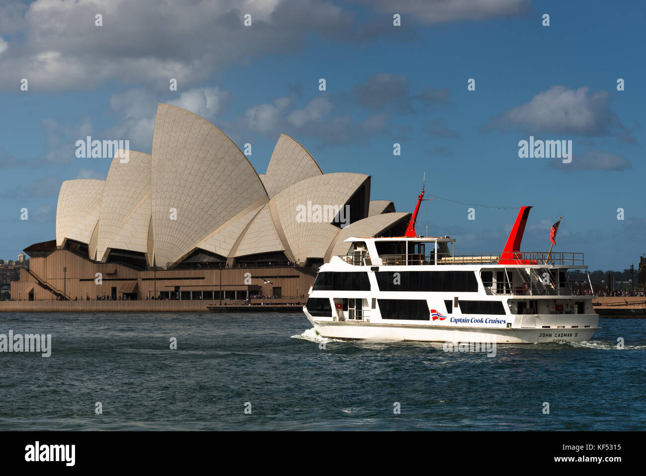 Captain Cook Cruises with Opera House to the rear. Sydney Harbour, New ...
