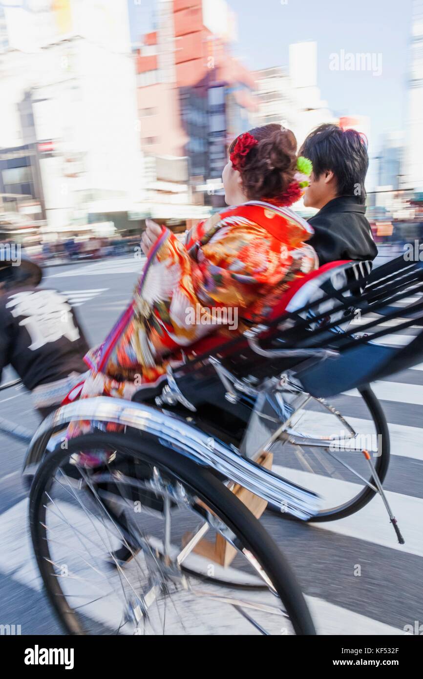 Japan, Honshu, Tokyo, Asakusa, Couple in Rickshaw Stock Photo - Alamy