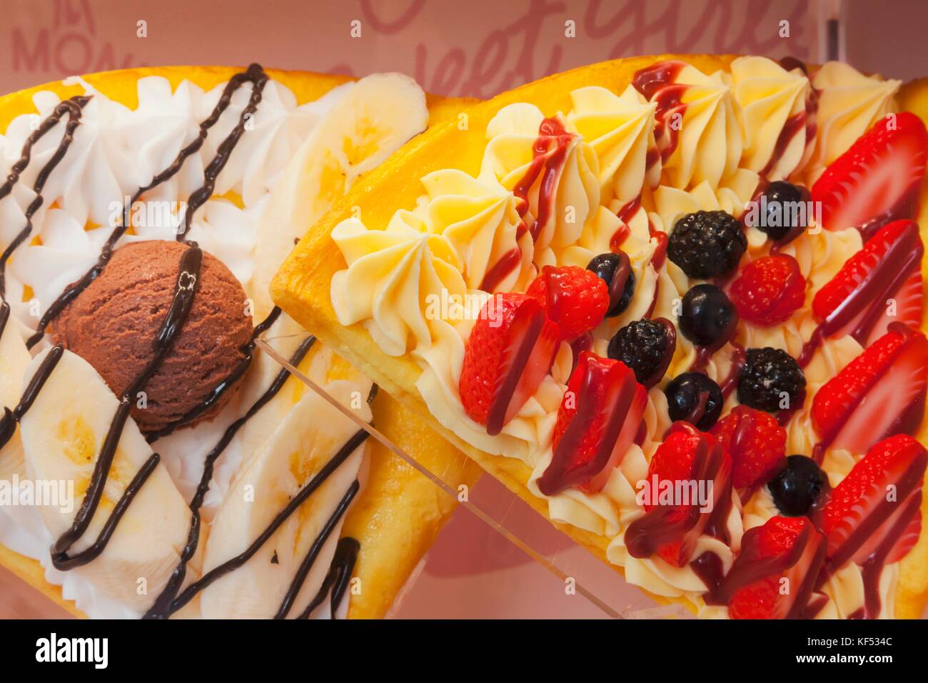 Japan, Honshu, Tokyo, Crepe Shop, Window Display of Plastic Food Stock ...