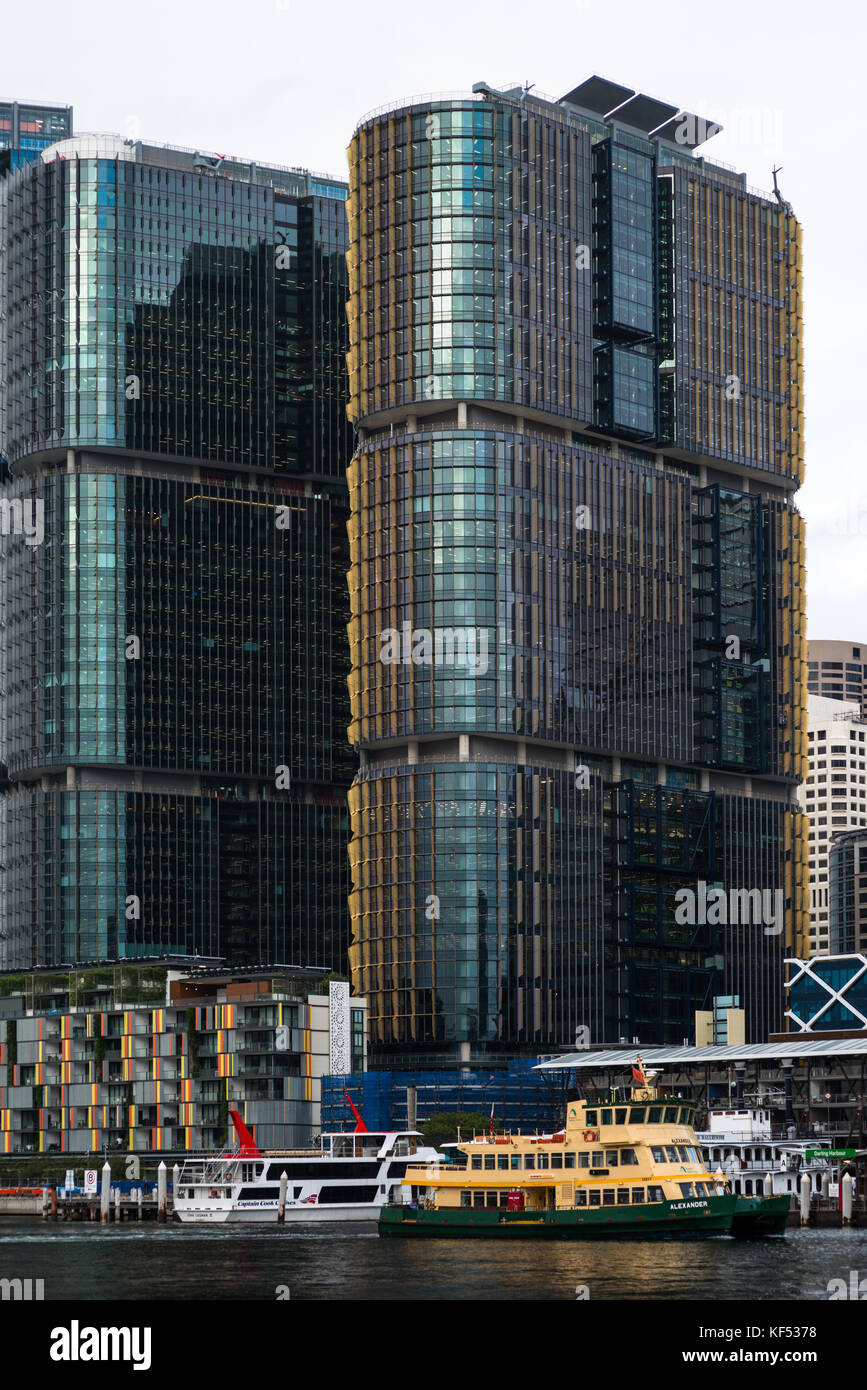 The towers of Barangaroo South seen from Darling Harbour, Sydney ...