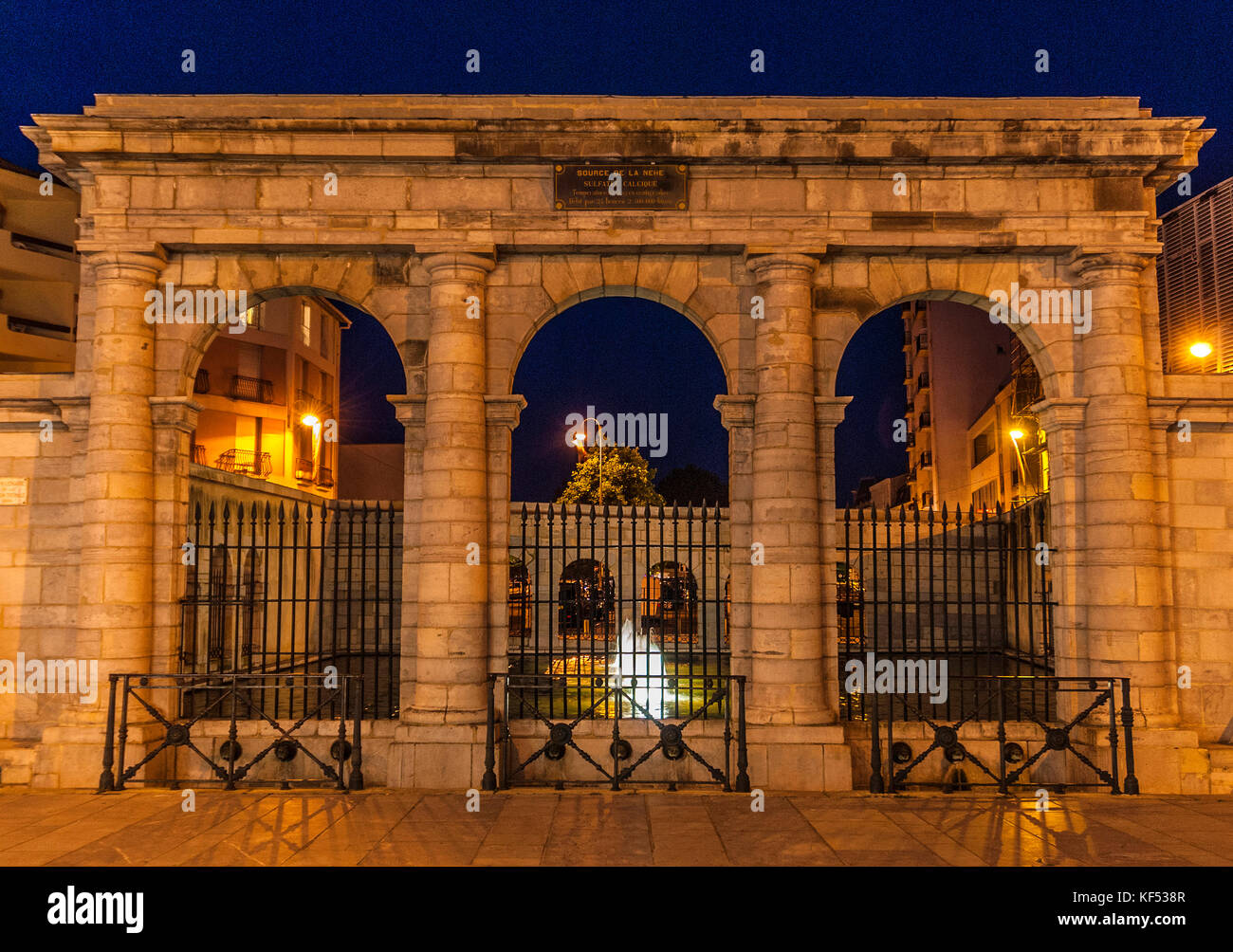 France, Landes, thermal city of Dax, Fontaine Chaude de la Nehe on the ...