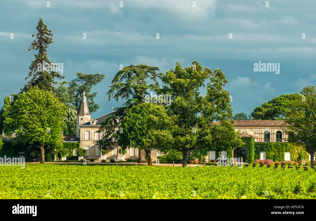 France, Gironde, St Emilion, Chateau Cheval Blanc and AOC St-Emilion ...
