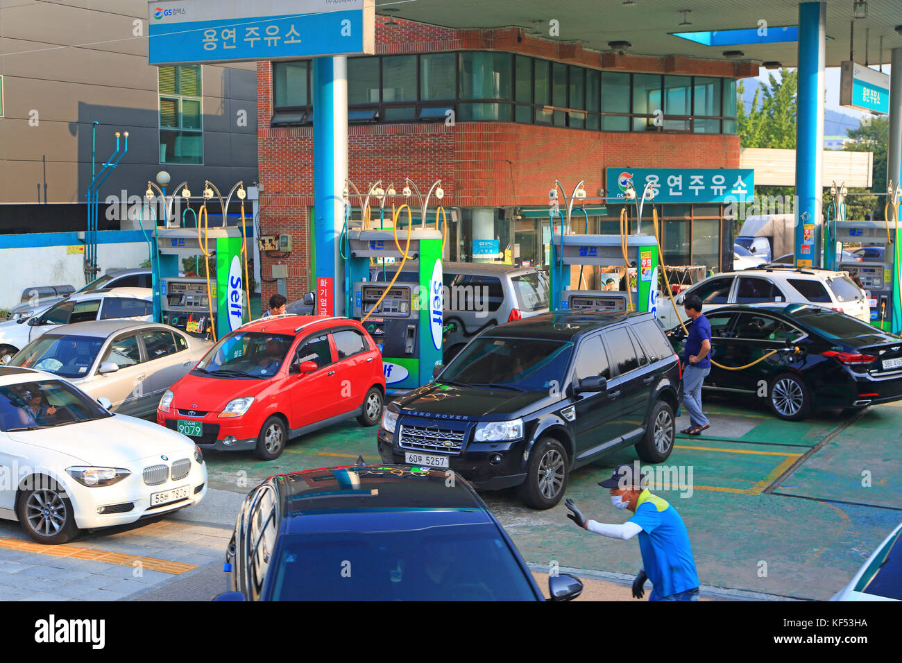 South Korea, Busan. Gas station Stock Photo - Alamy