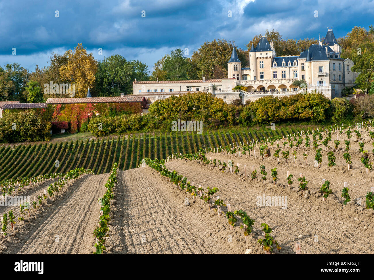 France, Gironde, Chateau de la Riviere in the AOC Fronsac wine-growing ...