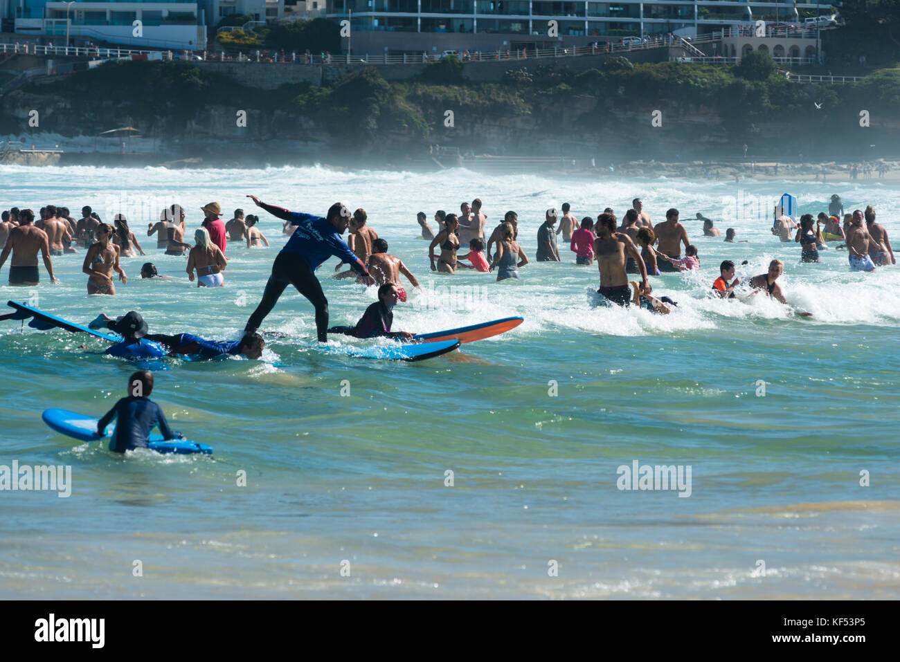 Surfers and bathers at Bondi beach. Sydney, Australia Stock Photo - Alamy