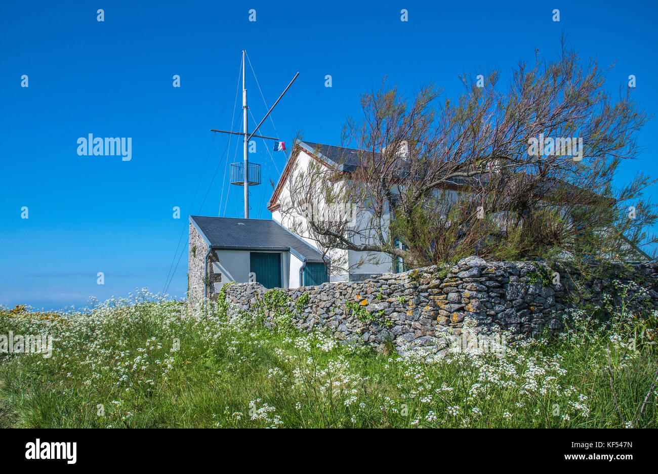 Normandy, Manche, semaphore on the Grande Ile Chausey Stock Photo - Alamy