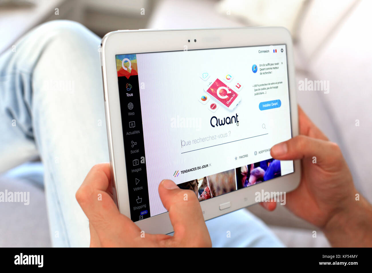 Qwant. French search engine Stock Photo - Alamy