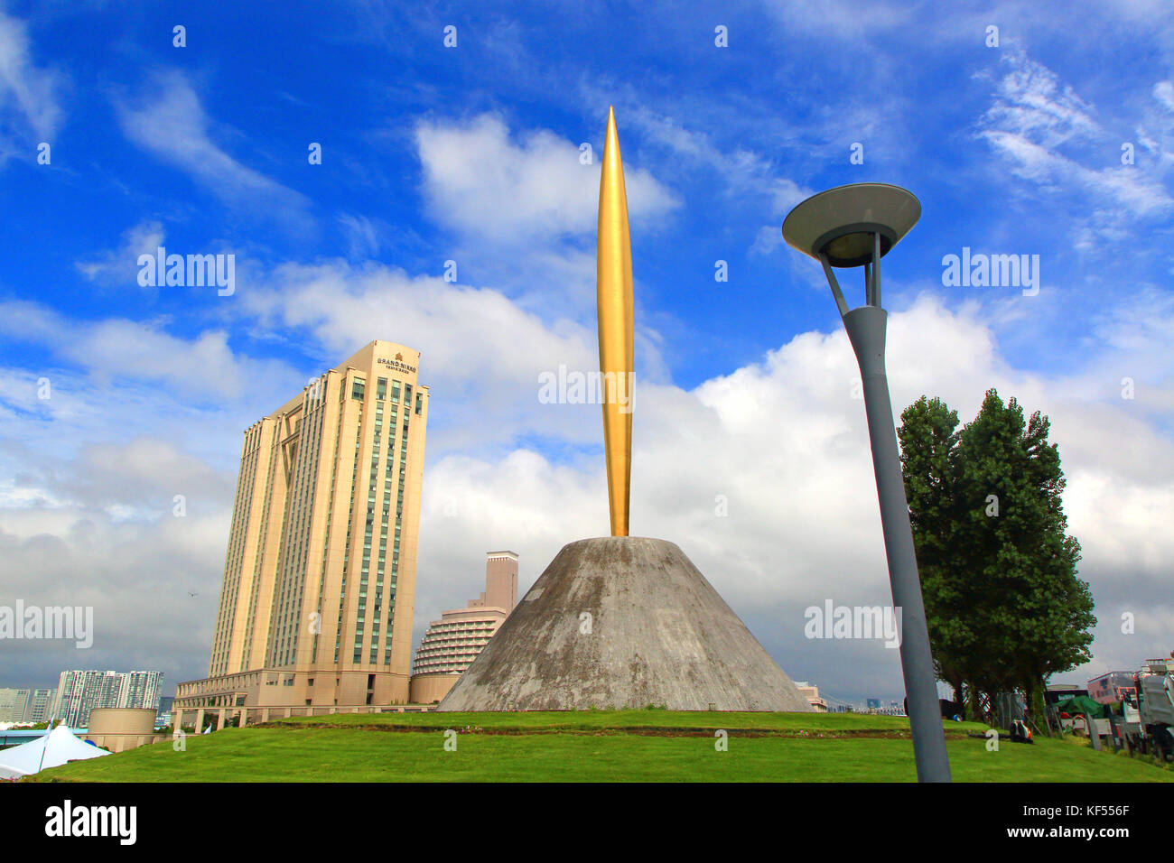 Japan Tokyo, OdaibaJapan, Tokyo. Odaiba. Flame of Freedom at Symbol ...
