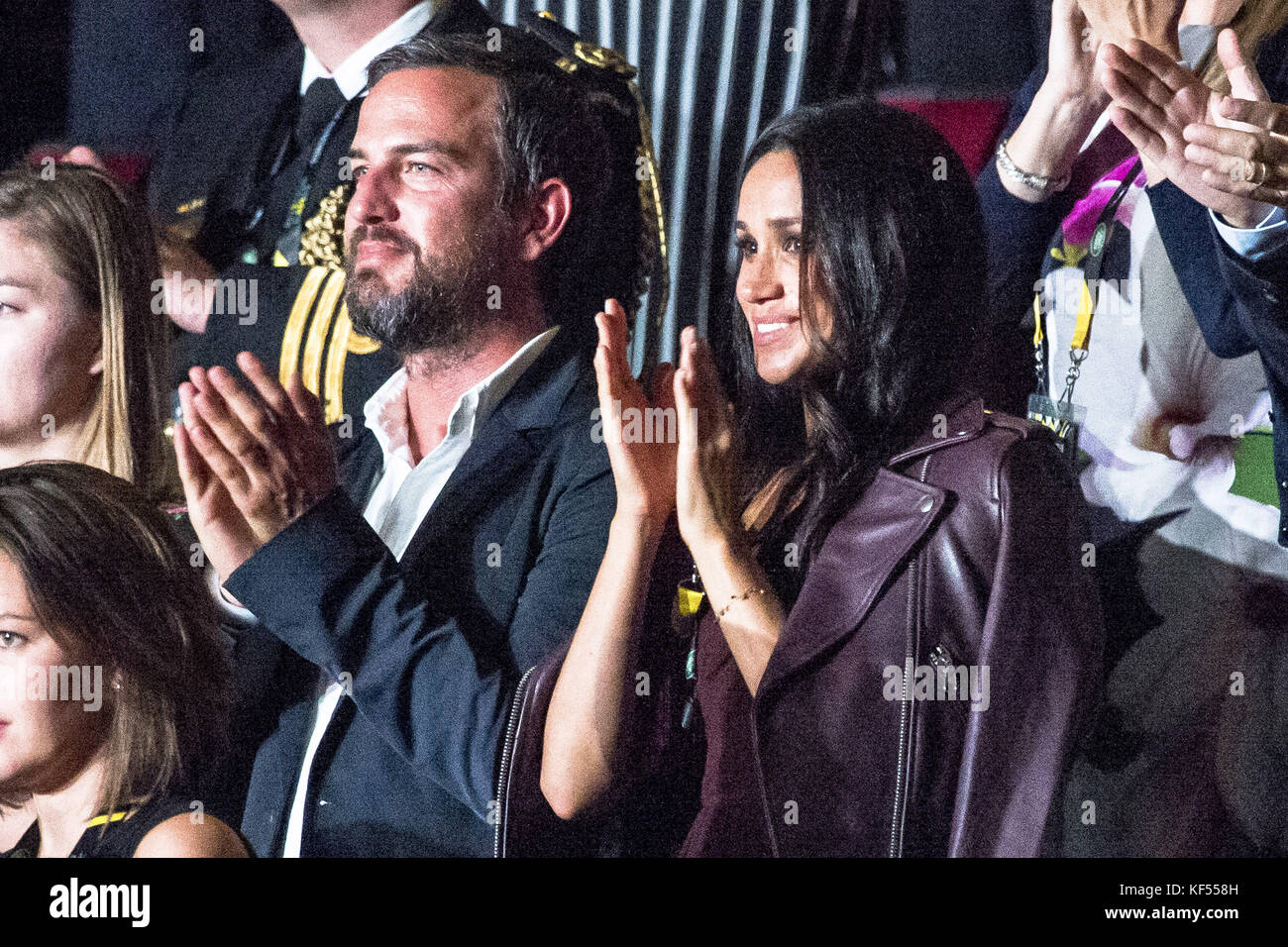 Markus Anderson and Meghan Markle watching the opening ceremony of the ...