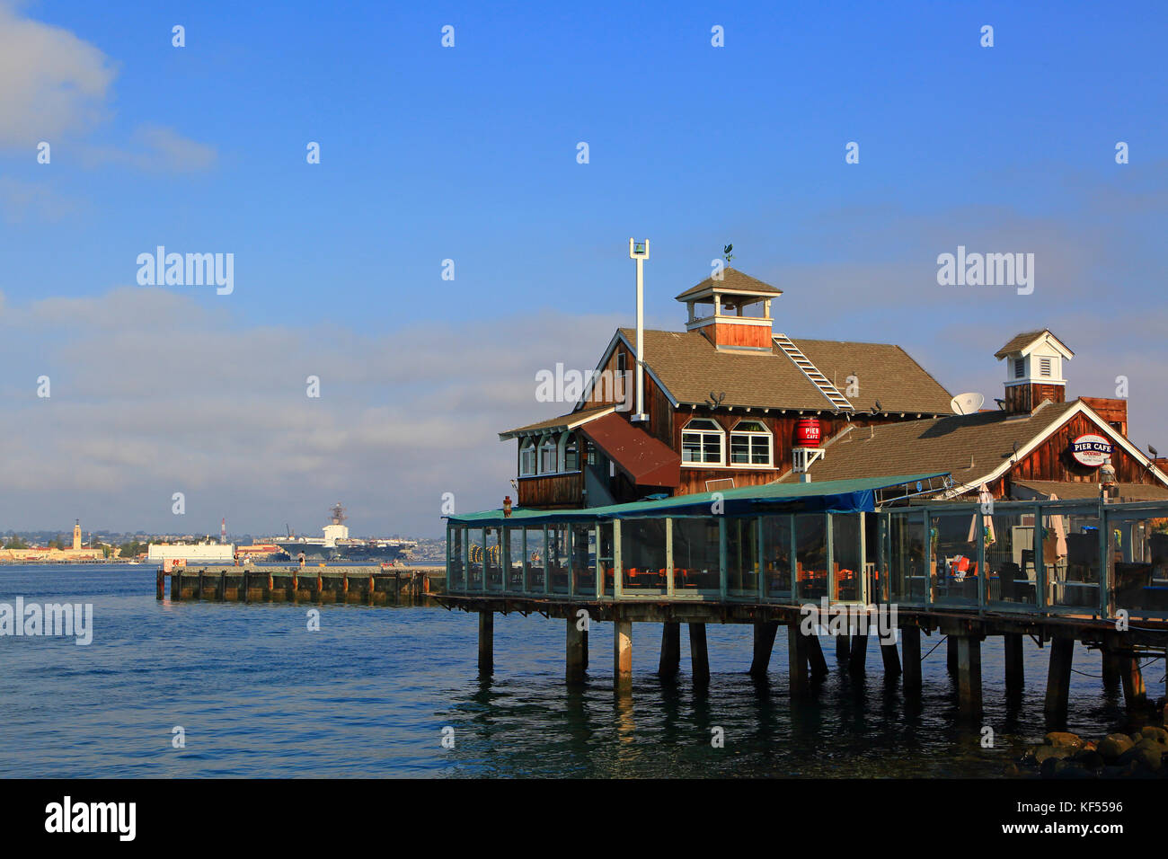 Pier cafe in seaport hi-res stock photography and images - Alamy