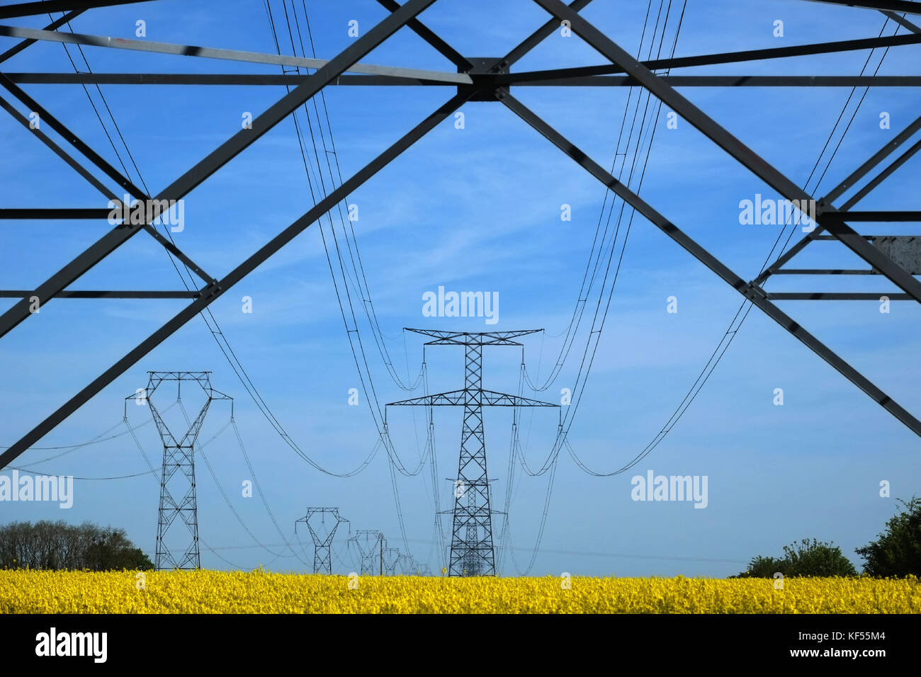 High voltage power lines france hi-res stock photography and images - Alamy
