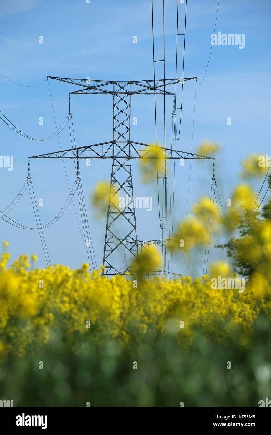 High voltage power lines france hi-res stock photography and images - Alamy