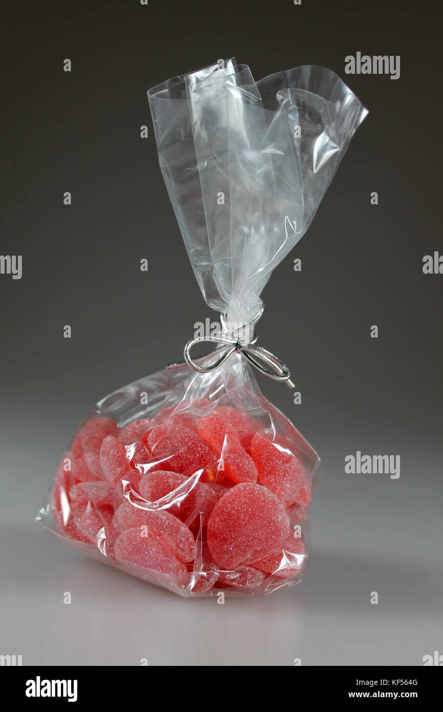Heart shaped jelly in plastic pack Stock Photo - Alamy