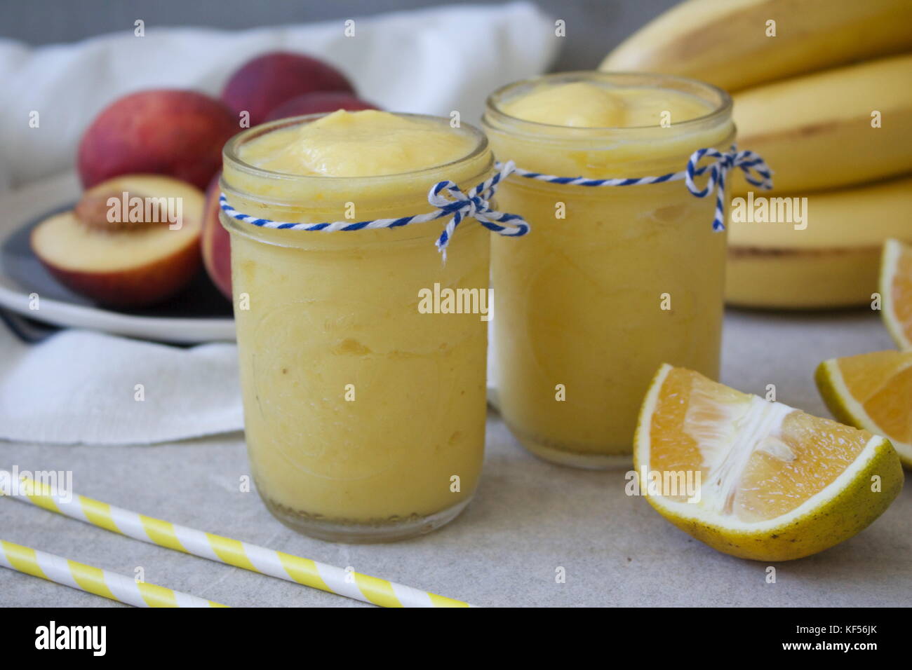 Amazing orange and peach juice Stock Photo - Alamy