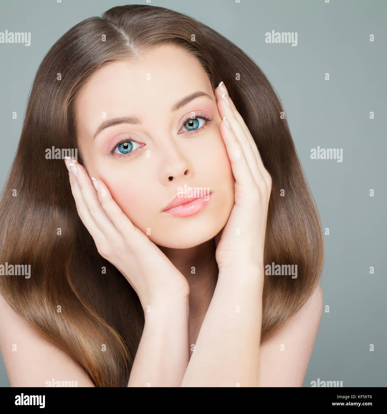 Spa Woman with Long Healthy Hair. Beautiful Model Girl, Beauty Salon ...